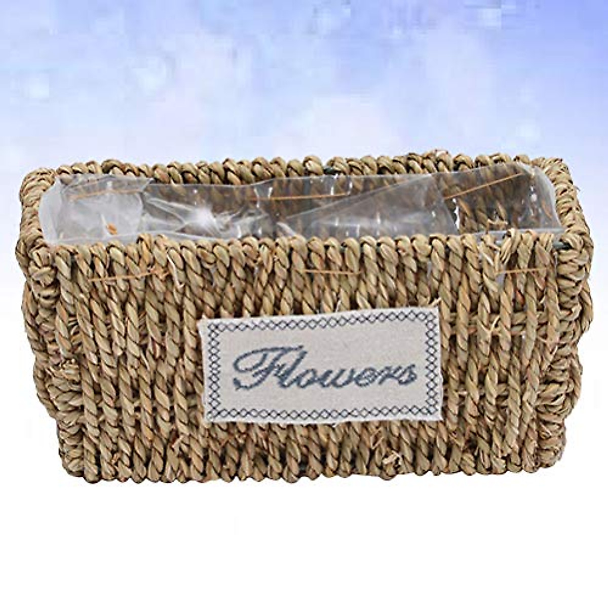 Hemoton Woven Hamper Basket with Handles Wicker Seagrass Belly Basket Wicker Flower Basket with Handle Wicker Hamper Baskets for Gifts Flower Pot Indoor Flower Girl Storage Basket Bamboo