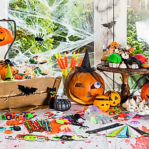 Chrisfall 242 Pcs Halloween Trick or Treat Party Favors Halloween Stationery Set Trick or Treat Gifts Bulk Halloween Goody Bag Fillers Stuffers for Classroom Prizes Trick or Treat Party Supplies