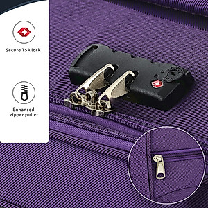 Merax Softside Luggage Set, Travel Suitcase Expandable Lightweight, 3 Piece Luggage Sets with Spinner Wheels 22" 26" 30" Suitcase with TSA Lock (Purple)