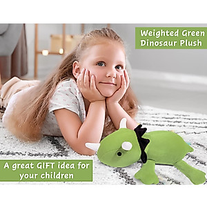 KOKO BRAND Weighted Stuffed Animals Dinosaur Plush – 16 Inch Cute and Comforting Weighted Dinosaur Plush – 1.7Lbs Kids Dinosaur Toys Ideal for Nap, Sleeping, Car – Ultra-Soft and Cuddly