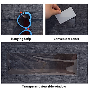 VERONLY Over The Door Organizer, Hanging Pantry Storage - Behind Door Organizer with 4 Large Pocket and a Mail Organizer for Baby, Nursery, Diapers, Clothes, Bedroom(Dark Grey)