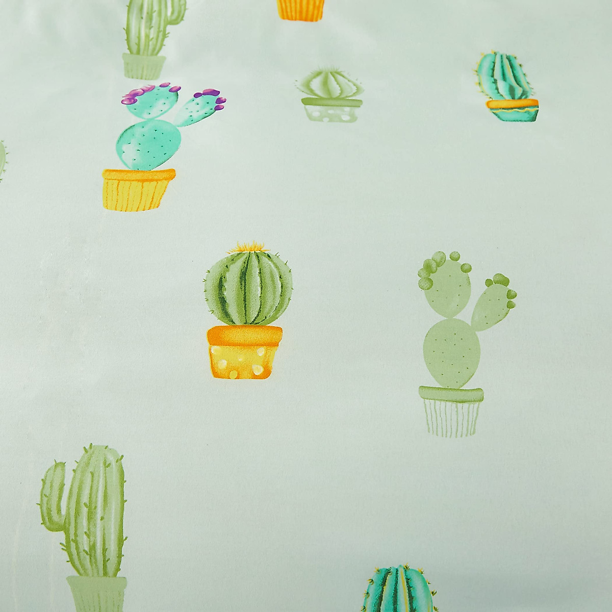 MOCAHOME Mint Duvet Cover Set Twin Size, Cactus Printed, 3 Pieces Soft Bedding 1 Duvet Cover+2 Pillow Cases