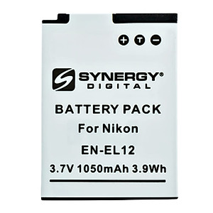 Synergy Digital Camera Battery, Compatible with Nikon Coolpix S9300 Digital Camera, (Li-Ion, 3.7V, 1050mAh) Ultra High Capacity, Replacement for Nikon EN-EL12 Battery