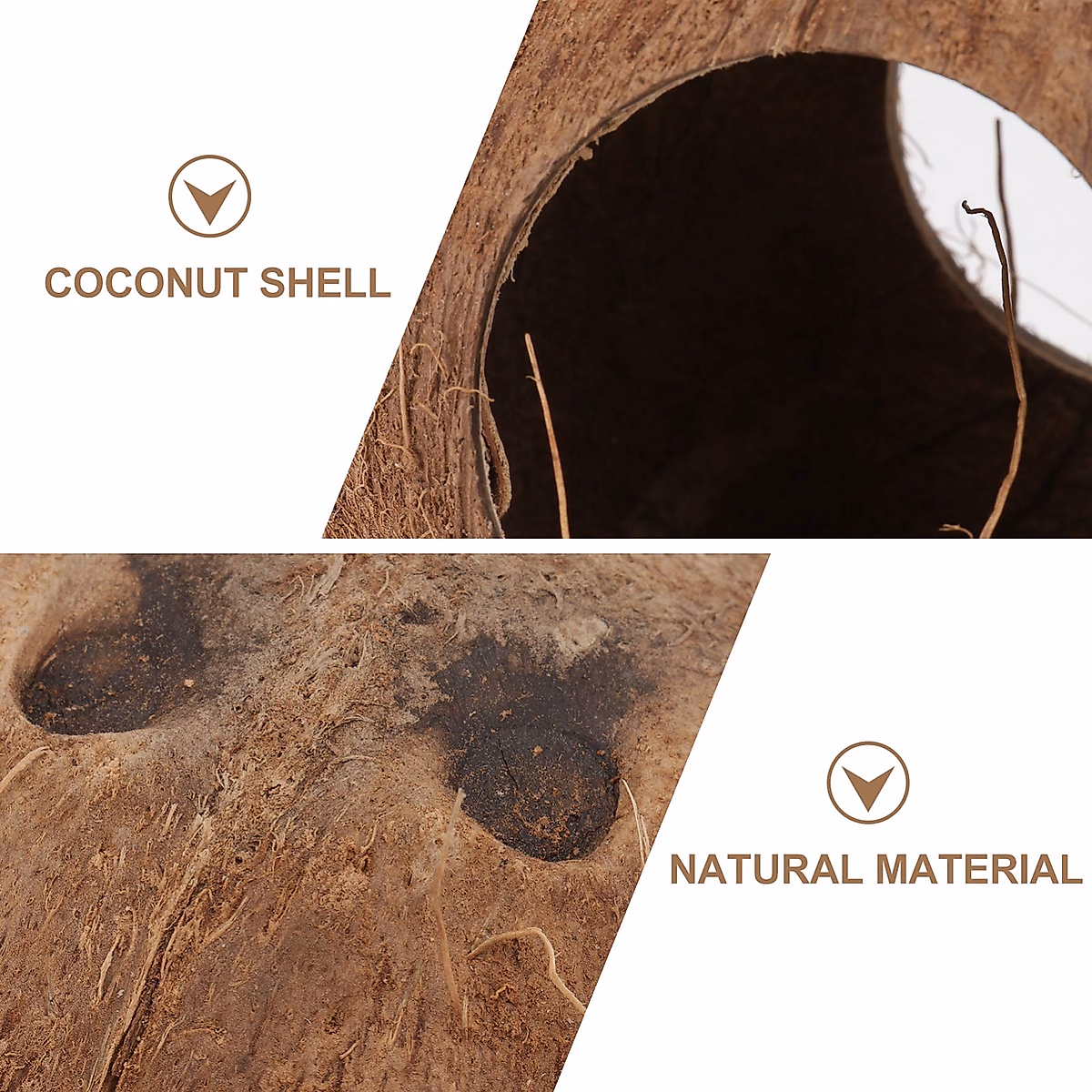 Hanging Coconut Shell Bird Nest Natural Coconut Hideaway Bird House Hut Breeding Nesting Bird Cage Box for Hamster Parakeets Love Birds Canary