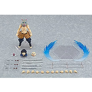 Max Factory Demon Slayer: Kimetsu no Yaiba Inosuke Hashibira Deluxe Figma Action Figure, Multicolor
