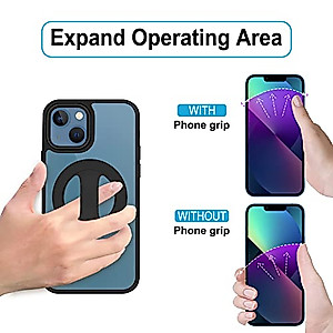 AZALEE iPhone 13 with Silicone Phone Grip, 6.1" iPhone 13 Shockproof Protective Case with 2 Screen Protector Anti-Fall Protective Slim Phone Cover Compatible with MagSafe,Black