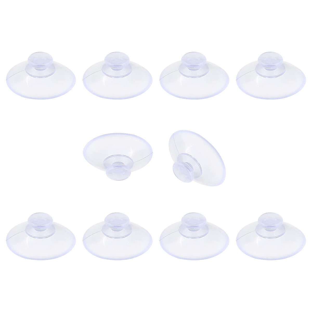 Qjaiune 10 Pack Glass Table Suction Cups 20mm Rubber Suction Cup Hangers without Hooks, Anti-Collision Suction Cups Transparent Suckers, Clear Plastic Suction Cups Desk Suction Pads for Furniture