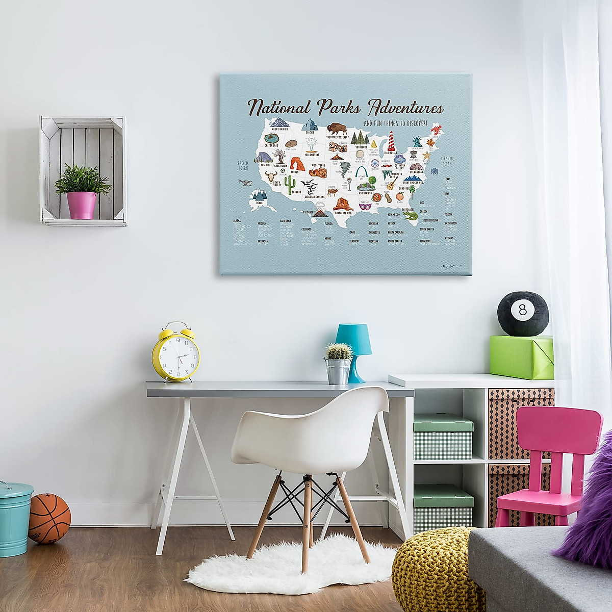 Stupell Industries National Parks Adventures USA Map Canvas Wall Art, Design by Stephanie Workman Marrott