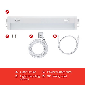 UltraPro 24 inch Plug-in Linkable Under Cabinet Lights, High/Low/Off, Warm White (2700K), Cool White (4000K), Bright White (5000K), LED Under Cabinet Lighting, Under Counter Lights for Kitchen, 44125