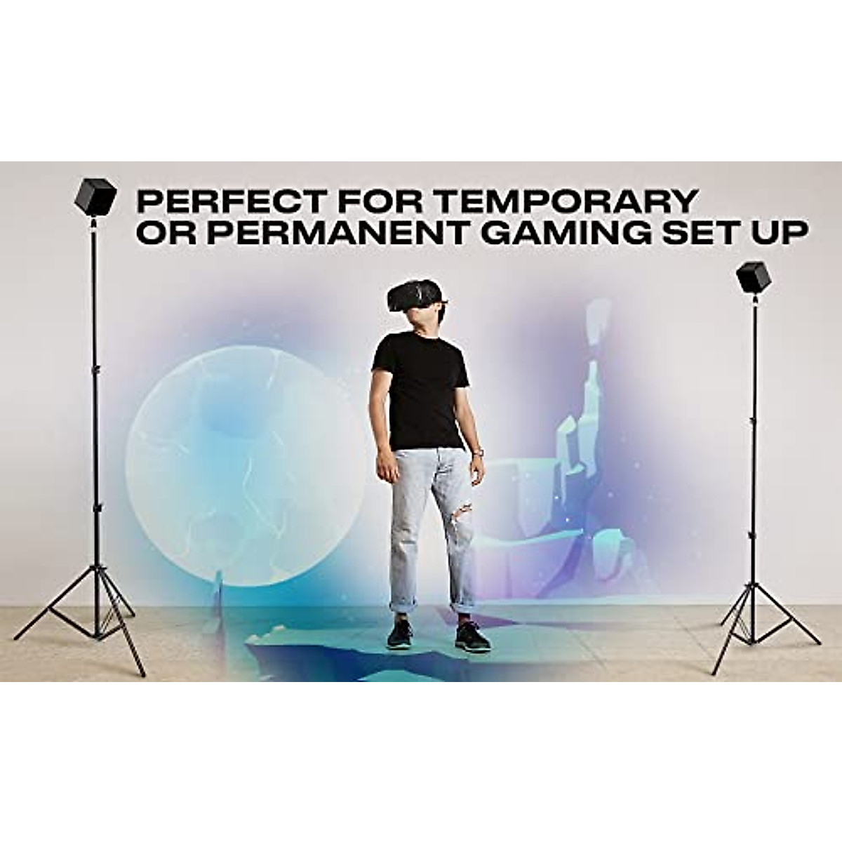 Skywin-VR Tripod Stand, HTC Vive Base Station Compatible Sensor Stand and Base Station Mount for Vive Sensors or Oculus Rift Constellation (2 Stands)