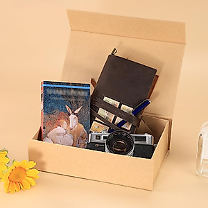 RayofSun Brown Small Gift Boxes With Lids For Presents.10.5 * 7 * 3in Bridesmaid Proposal Box ForFor Wedding,Christmas,Birthday(1pc