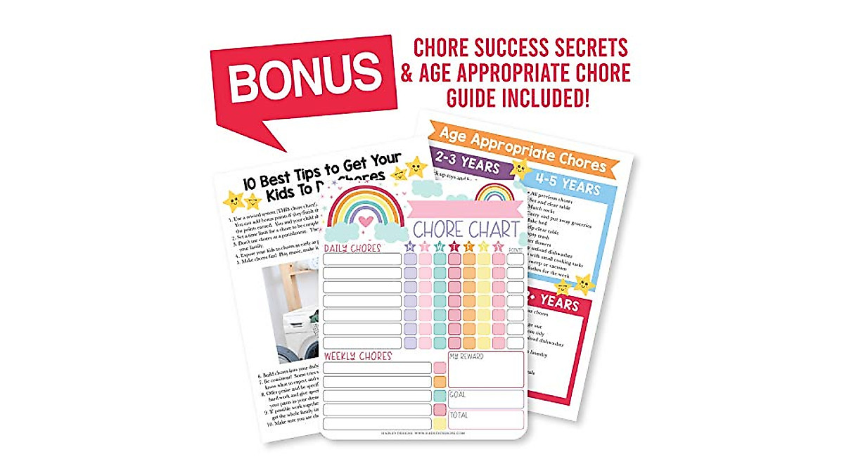 Rainbow Kids Magnetic Chore Chart for Kids - Fun Responsibility Tool