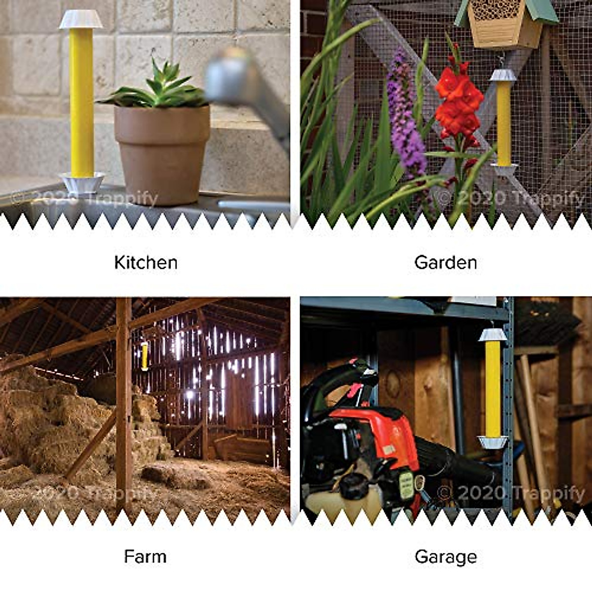 Trappify Sticky Gnat and Fly Traps, Fly Stick Strap & Window Fly Trap for Outdoor and Indoor Home Pest Control - Fly, Gnats, Moths and Other Flying Insects Trap with Extra Sticky Adhesive - 18 Traps