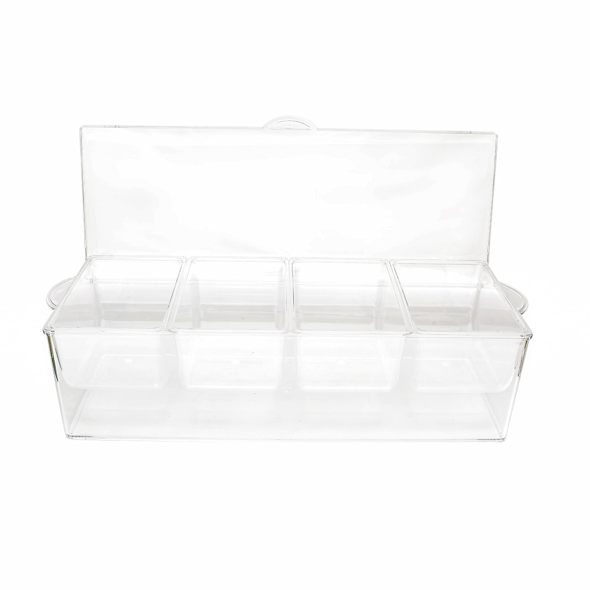 7Penn Condiment Tray with Ice Chamber, 4 Condiment Containers, Lid - Bar Garnish Tray Chilled Condiment Server Caddy
