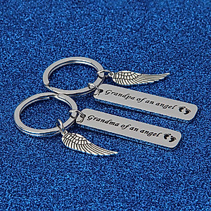 WUSUANED Baby Memorial Keychain Grandma/Grandpa of an Angel Sympathy Gift Loss of Son Daughter Gift