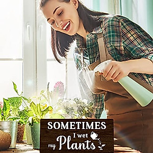 Zzbakress Sometimes I wet my plants Funny Garden Wooden Signs,Rustic Garage Home Farmhouse Wall Fence Decoration (Black)