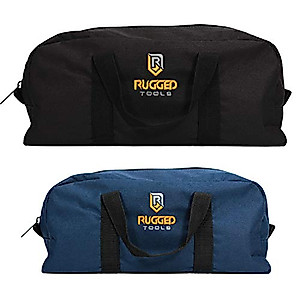 Rugged Tools Tool Bag Combo - Includes 1 Small & 1 Medium Toolbag - Organizer Tote Bags for Electrician, Plumbing, Gardening, HVAC & More