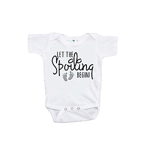7 ate 9 Apparel Pregnancy Announcement Onepiece - Spoiling Begins, White, 0-3 Months