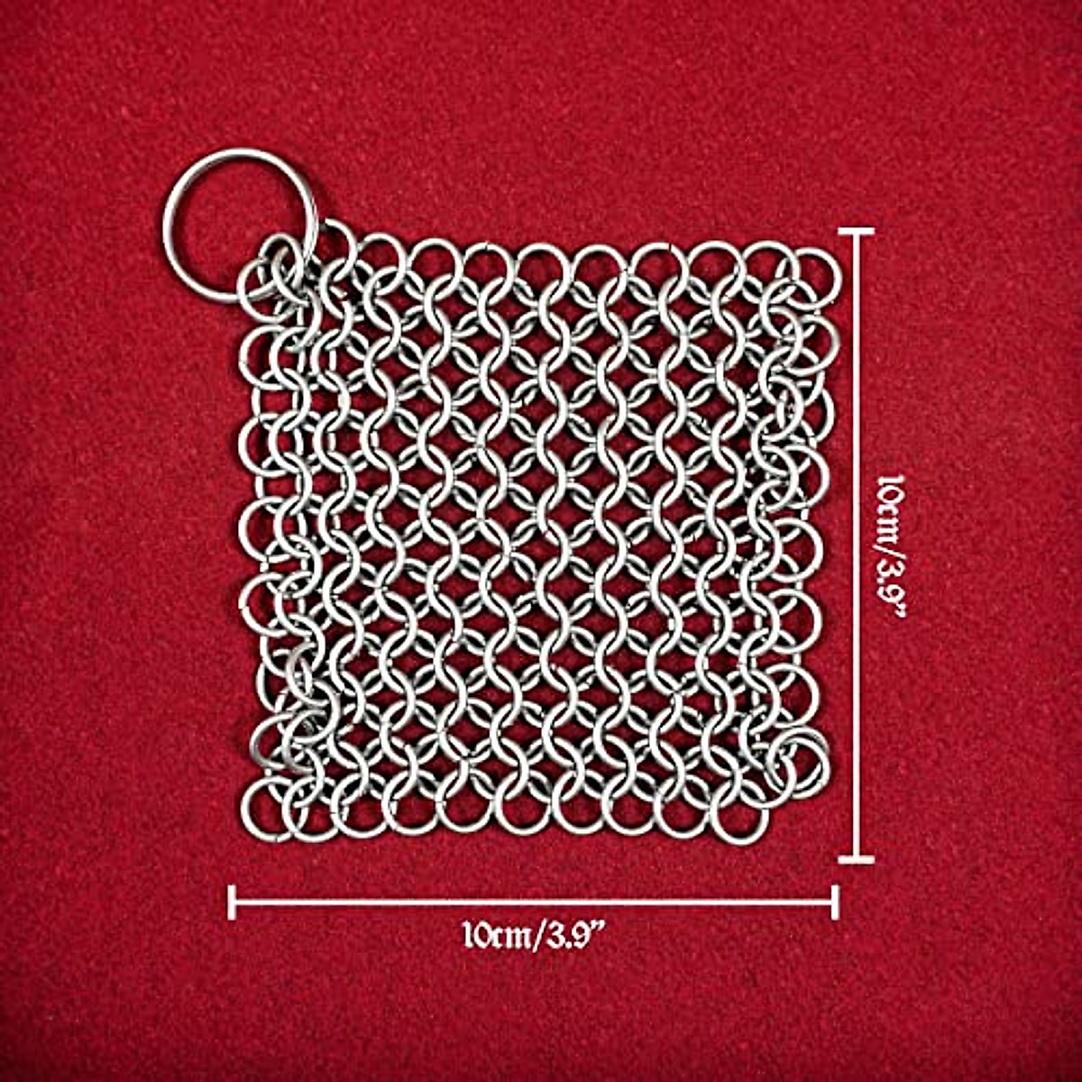 Mythrojan Chainmail Stainless Steel Scrubber: Ideal for Cleaning Cast Iron Skillet, Wok, Cooking Pot, Griddle or Cast Iron Cauldron Maintenance