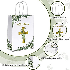 Meanplan First Communion Gifts for Boys and Girls Small Gift Bags Religious Party Favor Gift of Christ First Communion Gift Bags, 8.66 x 6.3 x 3.15 Inch (36 Pack)