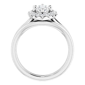 Marquise Moissanite Engagement Ring Set 1 CT Handmade 10K Solid White Gold Rings for Women Solitaire Colorless Diamond Anniversary Halo Bridal Wedding Ring Proposal Gifts VVS1 Colorless