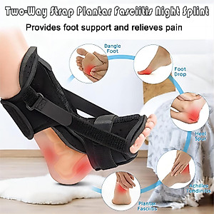 Vingtank Plantar Fasciitis Night Splint,3-in-1 Adjustable Plantar Fasciitis Relief Night Splint for Women & Men,Relief Brace for Plantar Fasciitis Relief, Achilles Tendonitis and Foot Drop