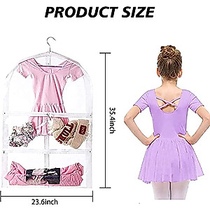 Clear Kids Dance Costume Garment Bag,3 Pack Garment Bags for Hanging Clothes,Garment Bag for Travel Storage,Dress Up Storage Bag for Children Girls