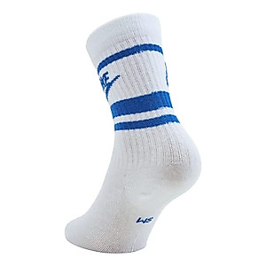 Nike Men`s Everyday Essential Crew 3 Pack Socks, White(cq1301-105)blue, Large