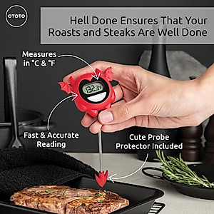 Hell Done Meat Thermometer Digital by OTOTO - Food Thermometer for Cooking Thermometer for Meat, Digital Thermometer, Cooking Gifts, Cooking Gadgets, Cool Kitchen Gadgets