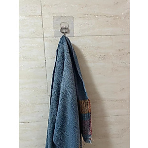 Large Adhesive Hooks for Hanging Heavy Duty Wall Hooks 22 lbs Self Adhesive Towel Hook Waterproof Transparent Hooks 10 Pack (VD-SOMA-X2BC)