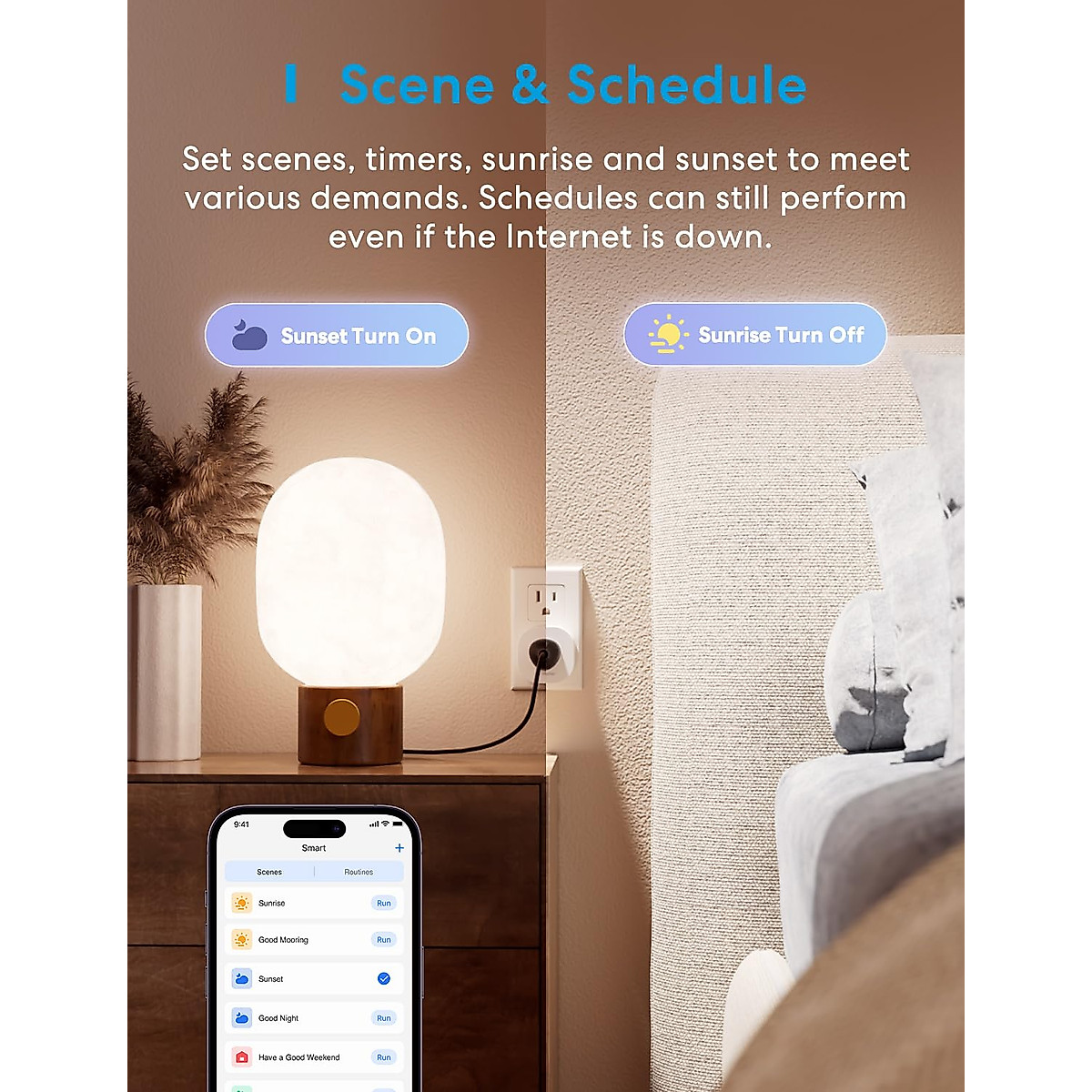 Meross Wi-Fi Smart Plug Mini, 15 Amp & Reliable Wi-Fi Connection, Support Alexa, Google Assistant, Remote Control, Timer, Occupies Only One Socket, 2.4G WiFi Only, 4 Pack