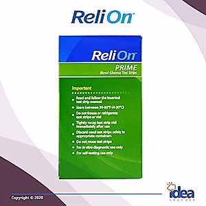 ReliOn Prime Blood Glucose Test Strips, 25 Ct (3 Pack) Bundle with Exclusive Look After Your Diabetes - Better Idea Guide (4 Items)