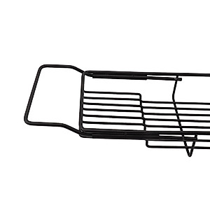 Zerodis Bathtub Caddy Tray, Non Slip Stainless Steel Bath Tub Rack with Marble Expandable Bath Shelf for Candle Towel Book Wine Phone (Black White)