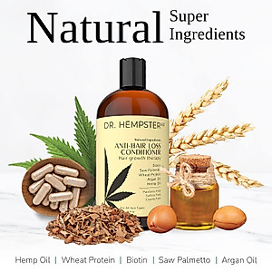 Women's and Men's Hair Growth Conditioner - Biotin and Hemp Anti Hair Loss Treatment for Thinning Hair - Natural and Organic Thickening and Volumizing Ingredients - No Parabens or Sulphates