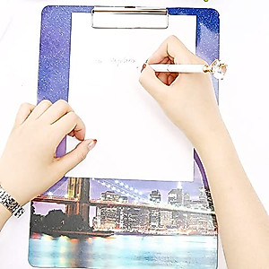 Office Supply Clipboard Cute Wood A4 A5 Clipboard Sky Writing Pads Exam Clip Board Office School Supply Thing Item Folder Paper Desk Durable Low Profile Clip (Color : Tower 1pcs)