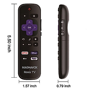 OEM Replacement Remote Control Compatible with All Magnavox Roku Smart TVs【Only Works with Magnavox Roku TV, Not for Roku Stick and Roku Box】 ((Netflix/Disney Plus/Apple TV+ / Roku Channel))