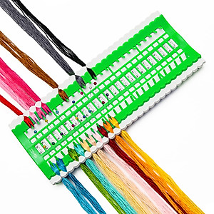 50 Positions Floss Organizer Embroidery Shelf, Luxiv Thread Organizers for Cross Stitch Embroidery Thread Holder with 15 Pcs Replaceable Paper Card Sewing Needle, Embroidery Floss Organizer…