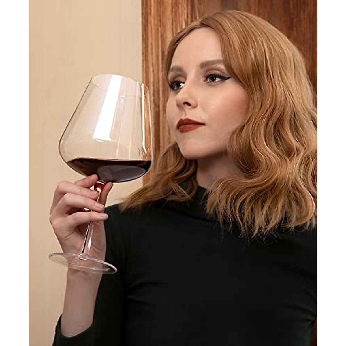 ROVSYA Red Wine Glasses Set of 4-28oz Large Wine Glasses Hand Blown Crystal-Clearer,Lighter for Wine Tasting, Gift Packaging for Wedding, Anniversary, Father's Day, Birthday