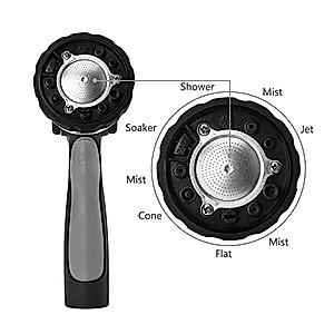 GREEN MOUNT New Patent Garden Hose Nozzle, Heavy Duty Water Nozzle, High Pressure Fireman Style Nozzle with Ergonomic Handle for Women and Children to Water Lawn and Garden, Black