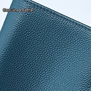 Bveyzi Ultra Slim Small Leather Women Wallet Rfid Blocking Tiny Thin Bifold Pocket Ladies Purse(Lake Blue)