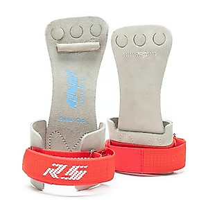 Reisport Hook/Loop High Bar Gymnastics Grips for Men - Durable Leather Straps for Secure Grip - Hand Grips for Gymnastics Bars Men & Boys - Gymnastics Equipment & Accessories for Advanced Gymnasts, Made In USA - Medium