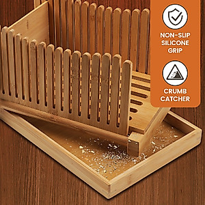 Bread Slicer for Homemade Bread, foldable adjustable Slicing width with cutting board, cutting bagels or even slices of bread becomes easy.