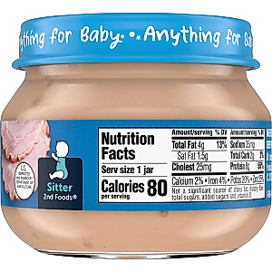 Gerber Mealtime for Baby 2nd Foods Baby Food Jar, Ham & Gravy, Non-GMO Pureed Baby Food with Essential Nutrients, Protein & Zinc, 2.5-Ounce Glass Jar (Pack of 40 Jars)