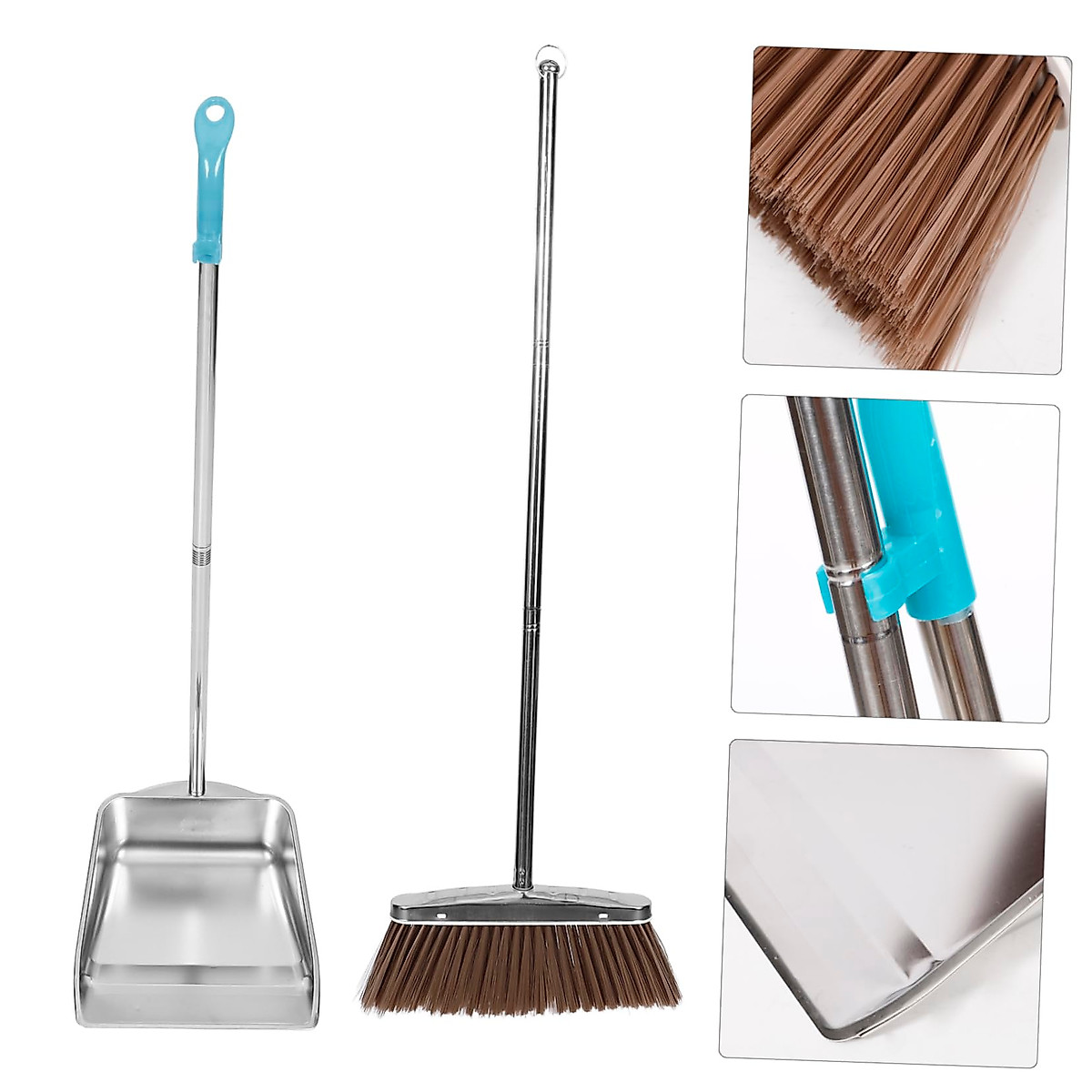 CONGARTENO 1 Set Stainless Steel Trash Shovel Litter Shovel Cleaning Dustpan Dog Waste Trash Can Lobby Dustpan Longs Handle Dustpan Broom and Pan Brooms Household Cleaning Supplies Silver
