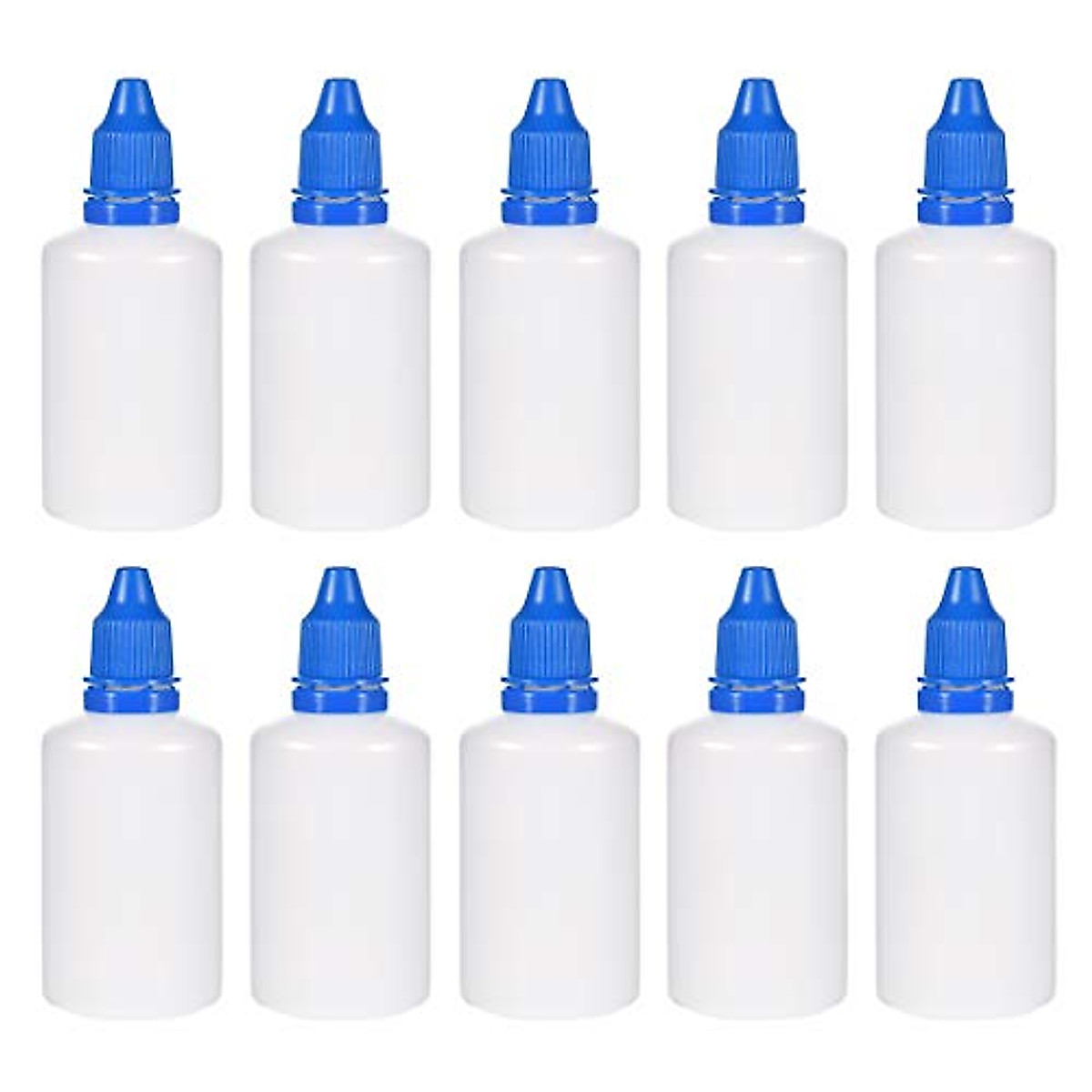 uxcell Plastic Dropper Bottles, 50ml/1.7 oz Empty Squeezable Dropper Bottle with Cap, Blue, Pack of 20