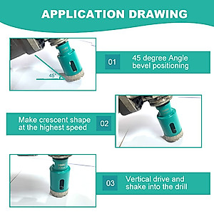 UOOU Diamond Core Drill Bits 1-1/2 Inch(38mm) for Porcelain Ceramic Tile Marble Brick Vacuum Brazed Hole Saw.