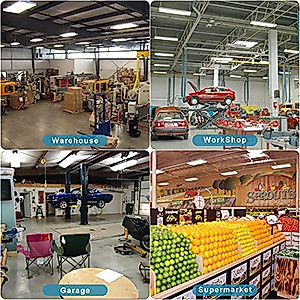 Lightdot 2 Pack LED High Bay Shop Light, 2FT (Large Area Illumination) 150W [Eqv.600W MH/HPS] 5000K Commercial Warehouse Linear Hanging Light for Workshop Energy Saving Upto 5600KW*2/5Yrs(5Hrs/Day)