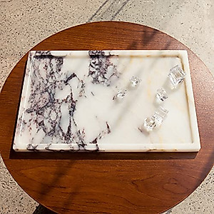 Real Luxurious Natural Marble Vanity Tray Genuine Marble/Stone Storage Tray for Home Decor Bathroom/Kitchen/Vanity/Dresser Non-Resin/Non-Ceramic