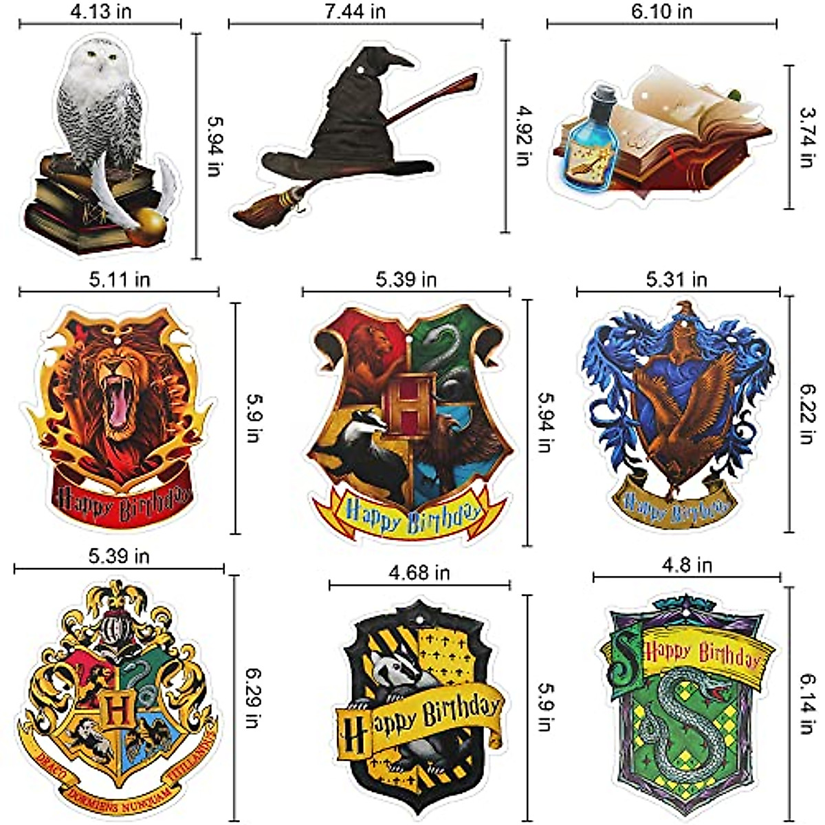 Birthday Party Supplies Set Magical Party Swirl Decorations with 36 PCS Wizard Happy Birthday Banners and 36 PCS Hanging Swirls (Total 72pcs)