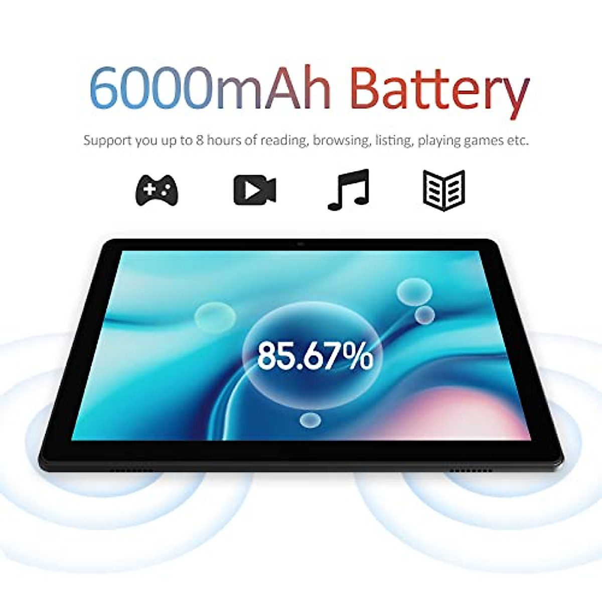 tabtrust Tablet 10 inch Android 10.0 OS WiFi Tablets PC with 10.1'' IPS HD Display, 32GB ROM Storage, Quad Core Processor, 6000mAh Battery, 2MP+8MP Dual Cameras - Black